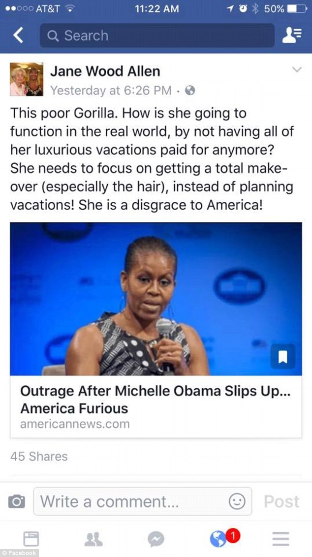 Teacher's aide is fired after calling Michelle Obama a 'poor gorilla ...