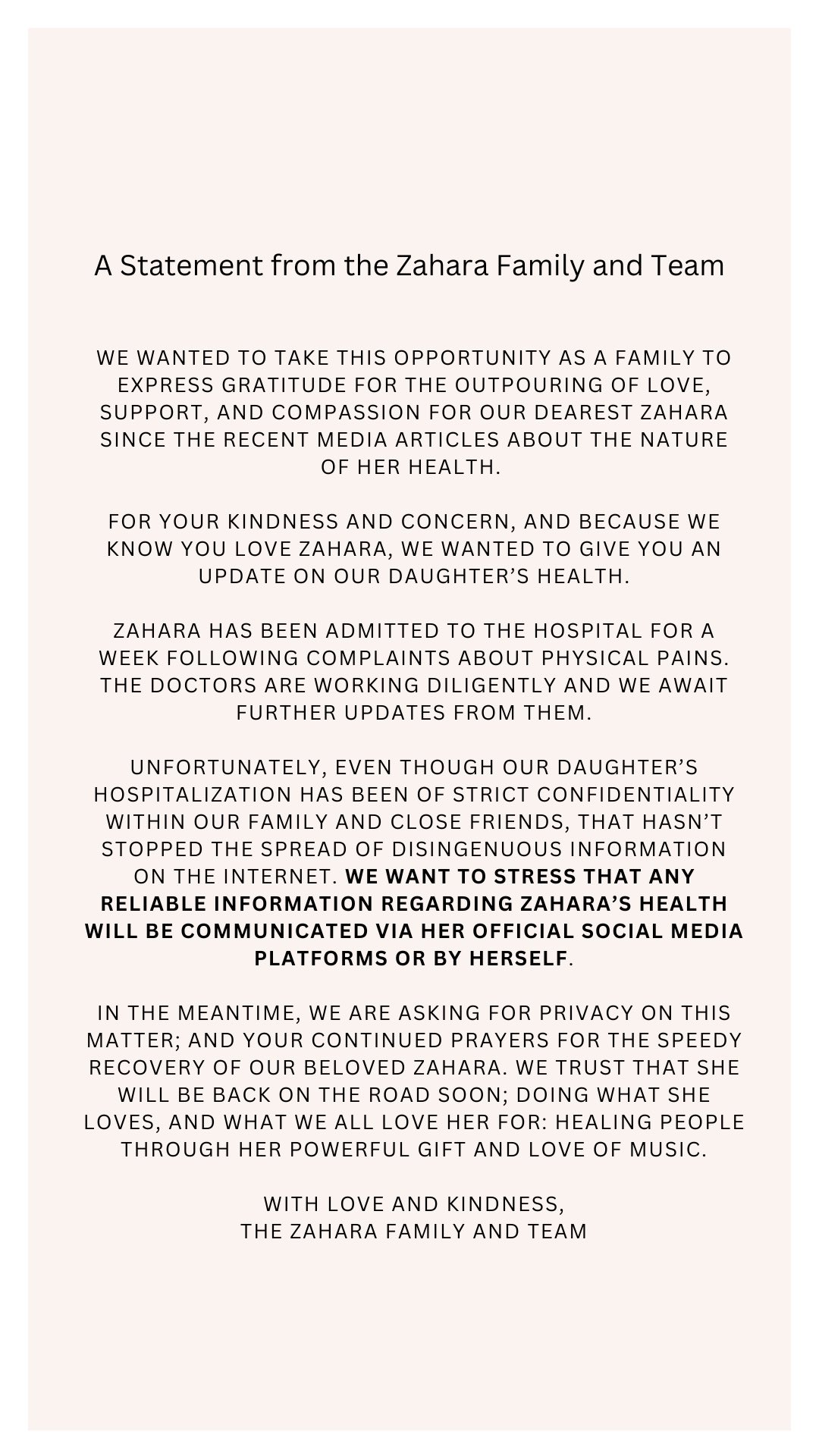 South African singer Zahara in ICU… as family struggles with hospital ...